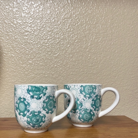 Threshold | Dining | Threshold Stoneware 2 Cofee Tea Mug Green White ...